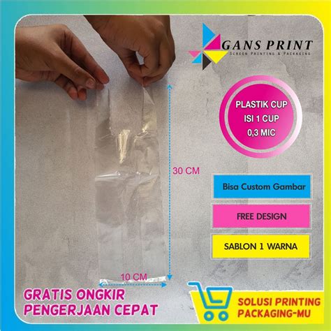 Jual KANTUNG PLASTIK UNTUK 1 CUP BISA SABLON DESAIN CUSTOM Shopee