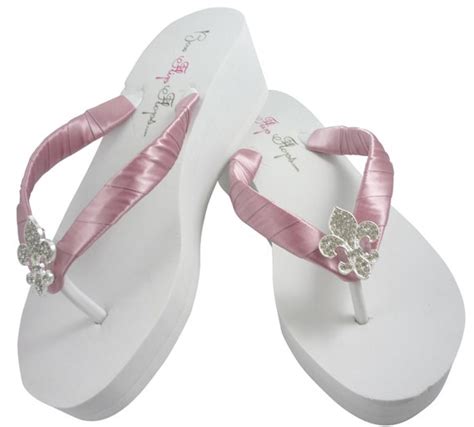 Wedge Bridal Flip Flops White Ivory Fleur De By Bridalflipflops