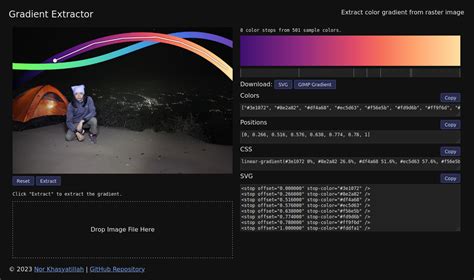 tool to extract color gradient from raster image r gimp