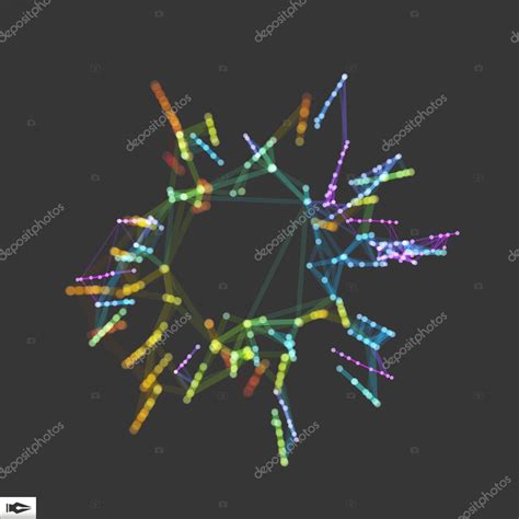 3d Connection Structure Futuristic Technology Style Composition With Motion Effect Bokeh