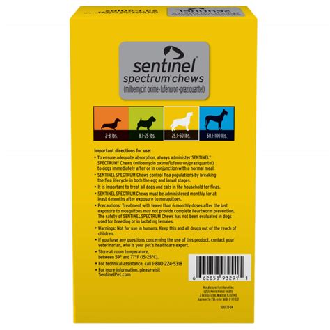 Sentinel® Spectrum® Chews 6 In 1 Protection Fleas Heartworm