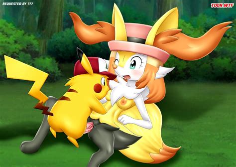 Rule 34 1girls Ash Ketchum Ashchu Bbmbbf Braixen Palcomix Penis In Pussy Pikachu Pillow