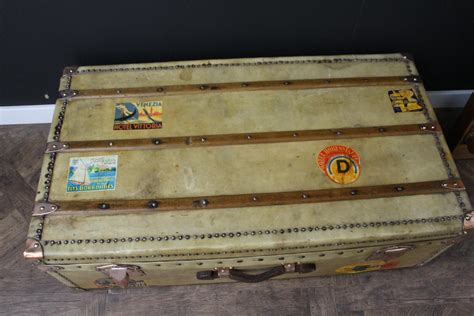 1920s Moynat Trunk In Beige Vellum 100 Cm Moynat Steamer Trunk