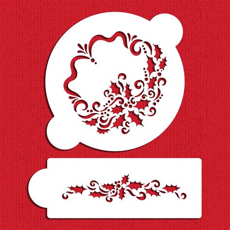 Holly Set Cake Stencils C327 By Designer Stencils Cake Decorating