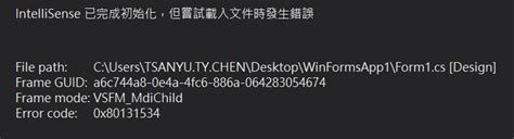 How Can I Fix Vs 2019 Error Code 0x80131534 Intellisense Finished Initializing But An Error