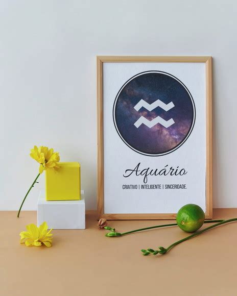 Arte Digital Quadro Signo Aquário Elo Produtos Especiais