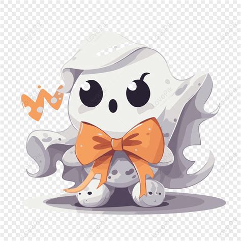 拿著弓的鬼 向量貼紙剪貼畫卡哇伊鬼 臉上有橙色蝴蝶結卡通卡通片圖片素材 Eps圖片尺寸4267 × 4267px 高清圖案380557488