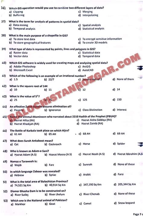 BPSC Naib Tehsildar Past Papers Balochistan Jobs Alert