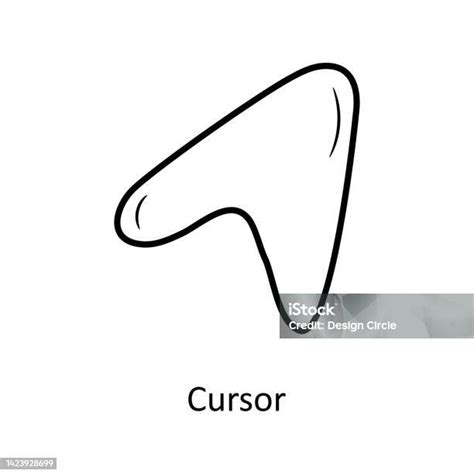 Cursor Outline Icon Design Illustration Media Control Symbol On White Background Eps 10 File
