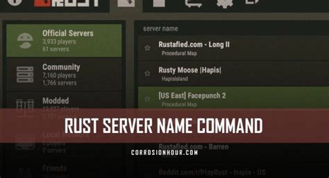 Rust Server Name Command And Variable Admin Commands