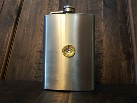 Stainless Steel Bullet Flask 12ga Winchester Remington Wedding Party