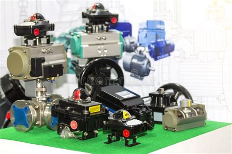 Many Kind Of Limit Switch Box And Valve For Flow Indicator And Control In Industrial Work Stock