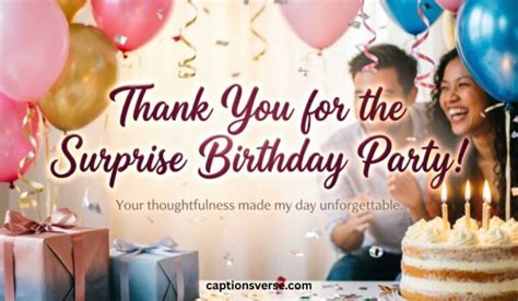 235 Heartfelt Thank You Messages For Surprise Birthday Party 2026