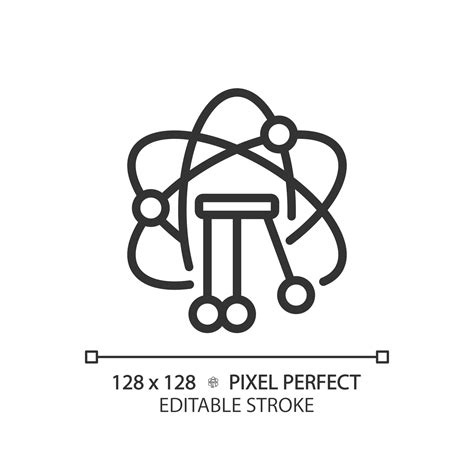 Stem In Physics Pixel Perfect Linear Icon Subject Learning With