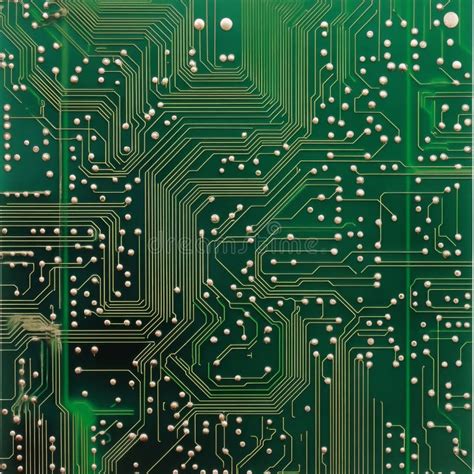 Detailed Green Circuit Board With Complex Traces And Solder Points