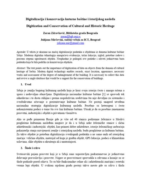 Digitalizacija I Konzervacija Konacno Pdf