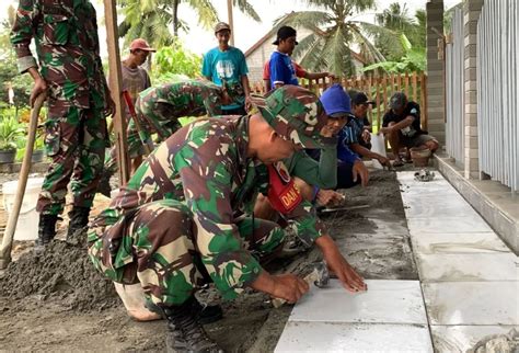 Peduli Masyarakat Yonarhanud MBC Gelar Karya Bakti Disela Latihan Pratugas