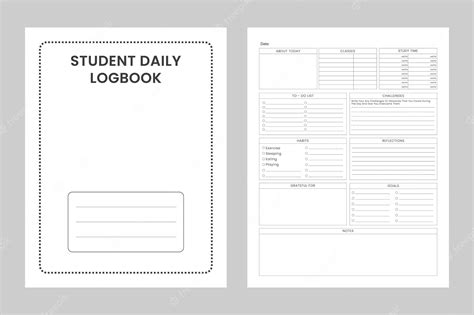 Premium Vector A Notebook That Says Student Daily Logbook On The Top