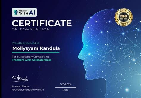 finished freedom with ai masterclass mollysyam kandula posted on the topic linkedin