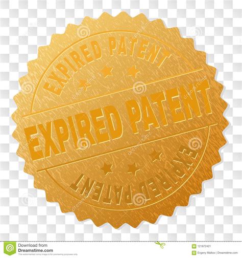 Golden Expired Patent Medallion Stamp Stock Vector Illustration Of