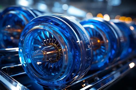 Premium Ai Image Blue Jet Engine Blades Up Close View Aerospace