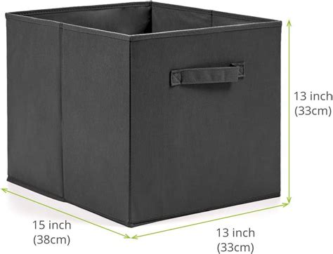 Ezoware Set Of 4 Foldable Fabric Storage Cube Bins Multi Purpose