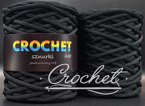 SZNUREK POLIESTROWY PŁASKI 5mm CROCHET CZARNY 100mb Crochet