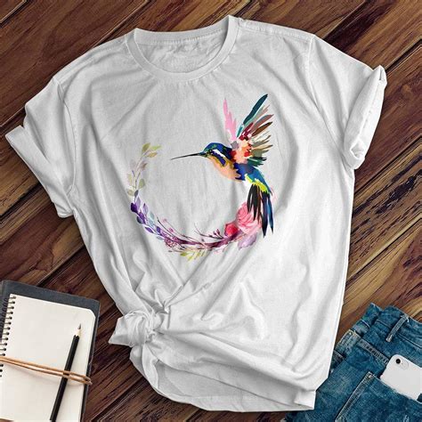 Watercolor Hummingbird Tee Flock And Feathers
