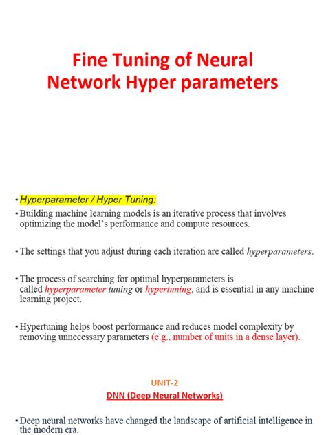 Fine Tuning Hper Parameters Pdf Artificial Neural Network Deep Learning