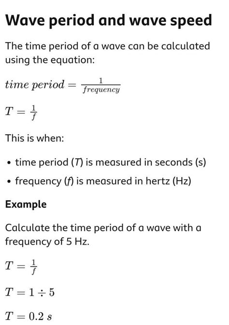Wave Period And Wave Speed Exam Corner