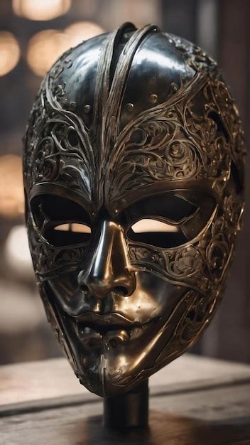 Premium Ai Image Creepy Metal Mask