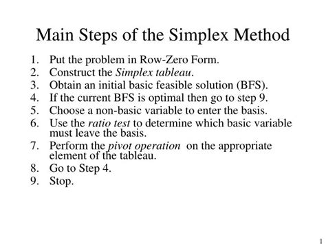 Ppt The Simplex Method Powerpoint Presentation Id