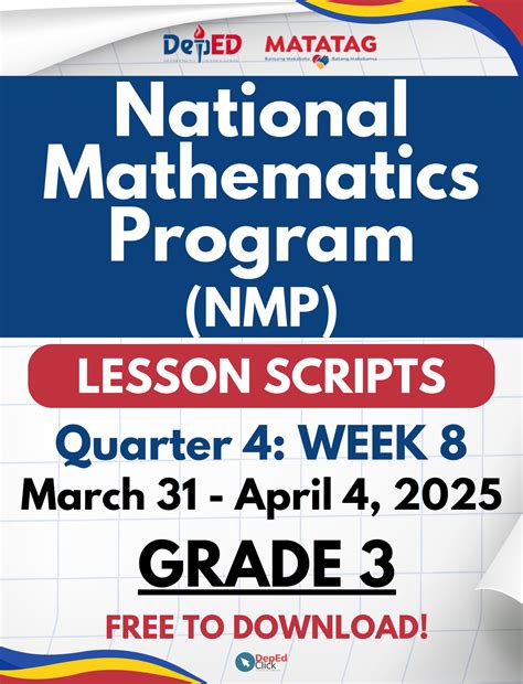 Grade 3 Nmp Lesson Scripts Q4 Week 8 March 31 April 4 2025 Deped