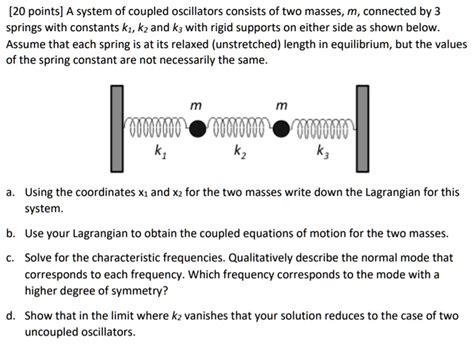 20 Points A System Of Coupled Oscillators Consists Of Two