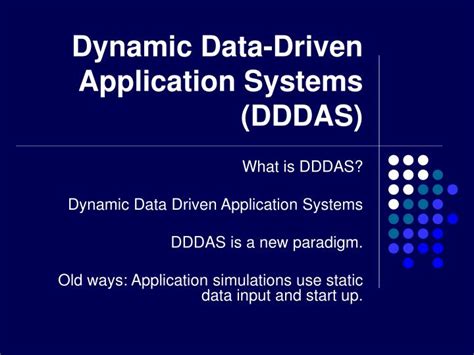 PPT Dynamic Data Driven Application Systems DDDAS PowerPoint