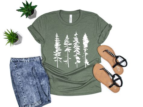 Pine Tree Shirt Pine Tree T Shirt Camping Shirt Hiking Etsy