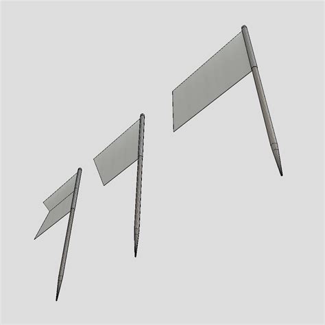 3d Model Tooth Pick Flags Vr Ar Low Poly Cgtrader