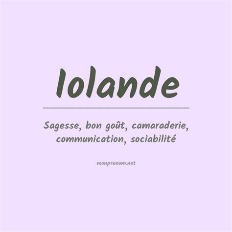 Signification Du Prénom Iolande