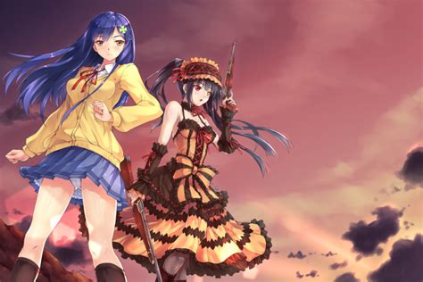 Tokisaki Kurumi And Itsuka Shiori Date A Live Drawn By Follen639594