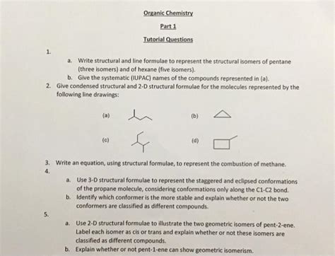 Solved A Write Structural And Line Formulae To Represent