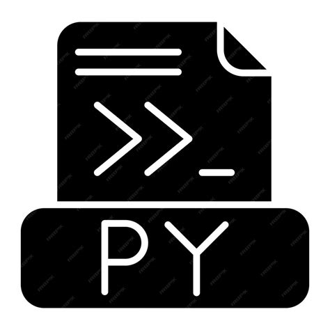 Premium Vector Python File Glyph Solid Black Illustration