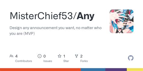 github misterchief53 any design any announcement you want no matter