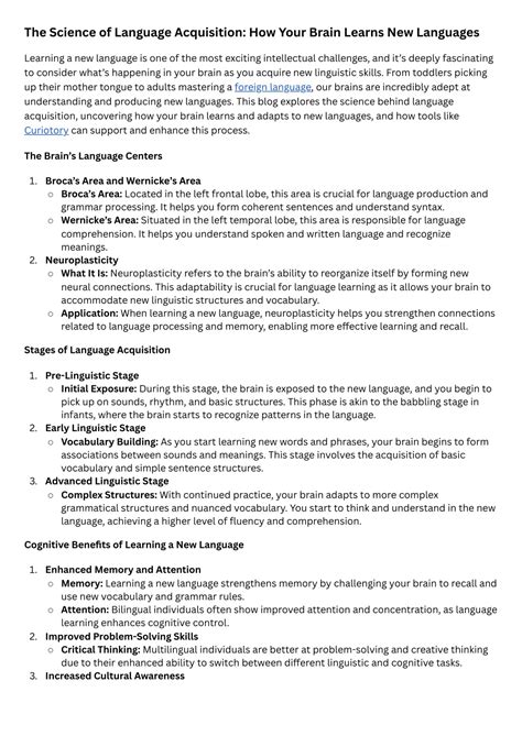 Ppt The Science Of Language Acquisition How Your Brain Learns New