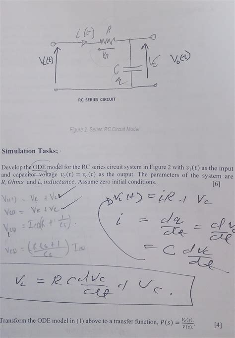 Solved Given Vl T R And C F Write A Chegg