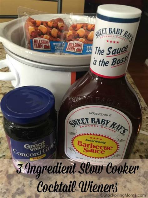 3 Ingredient Slow Cooker Cocktail Wieners Recipe Slow Cooker