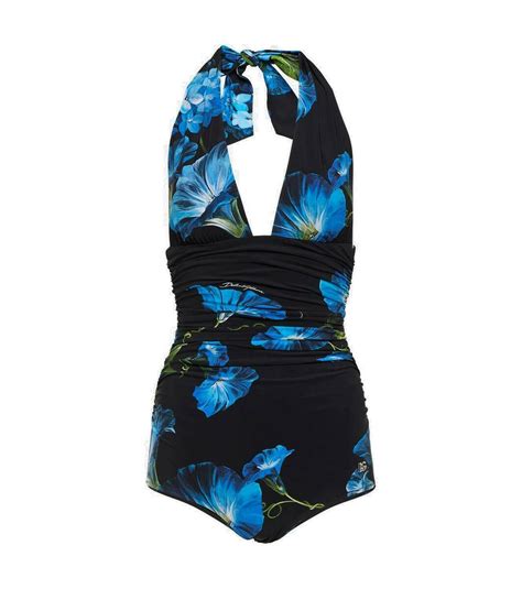 Dolce Gabbana Floral Halterneck Swimsuit Dolce Gabbana