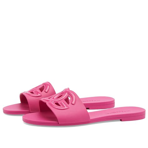 Dolce And Gabbana Womens Logo Sandals In Pink Dolce And Gabbana
