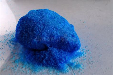 A Handful Of Blue Copper Sulphate Salt On A White Background Stock Image Image Of Research