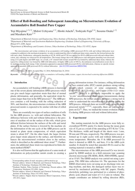 Pdf Effect Of Roll Bonding And Subsequent Annealing On Microstructure Evolution Of