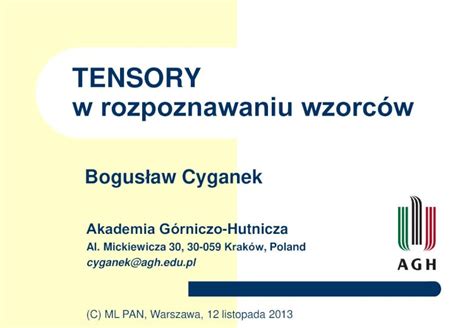 Pdf Tensory W Rozpoznawaniu Wzorcó · Short Introduction To The Tensor